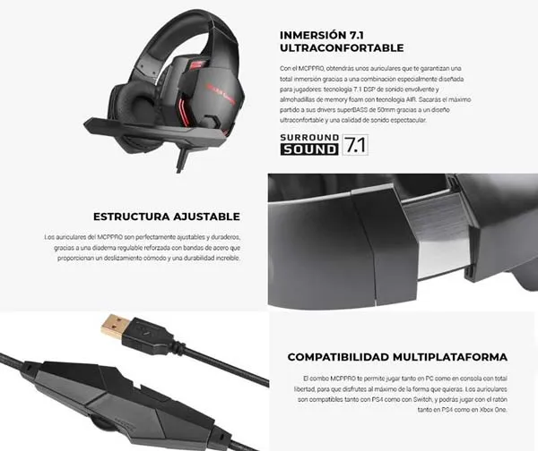 Nuevo combo MCPPRO - Combo Gaming Profesional 3 en 1